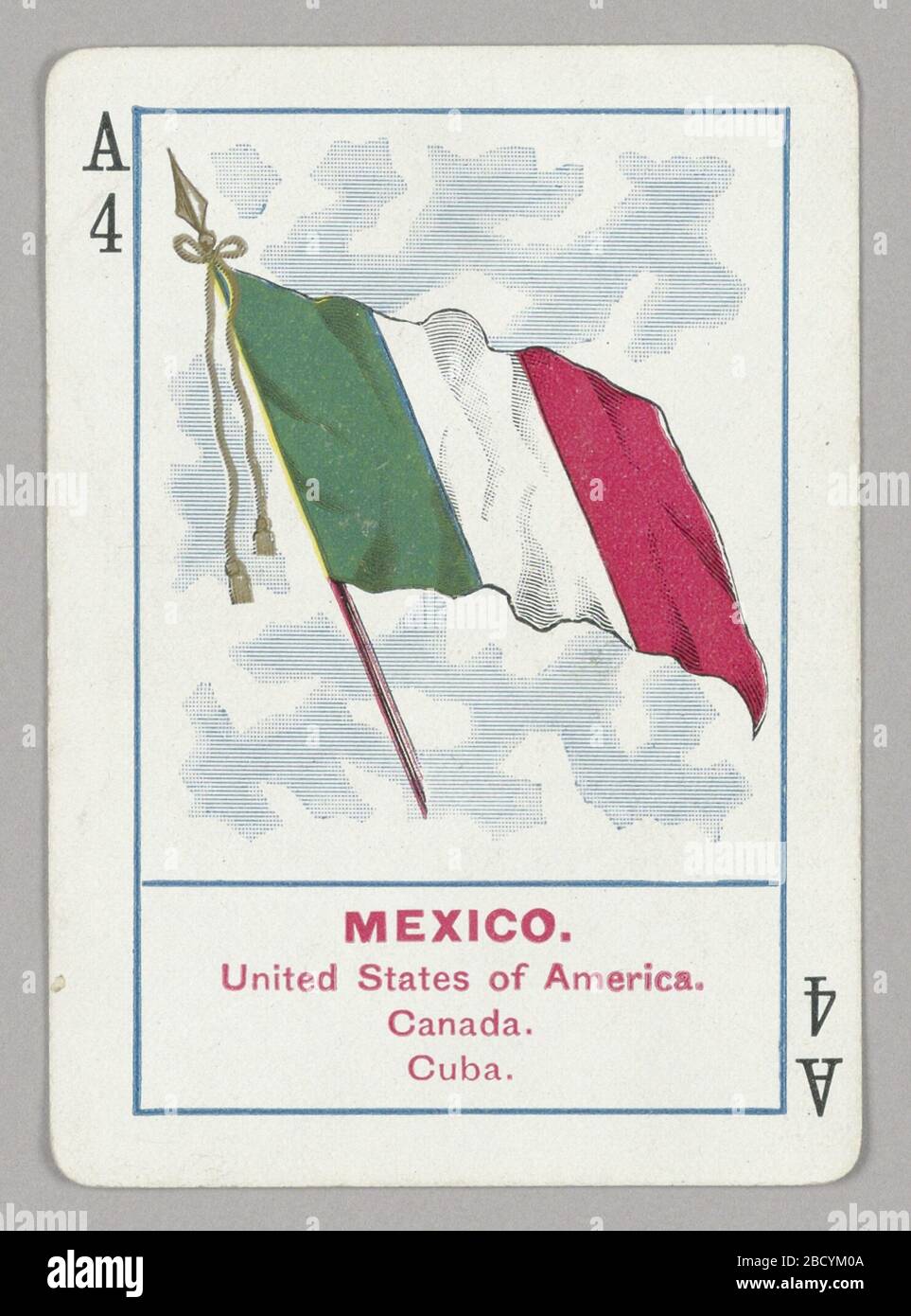 Mexico Flags. Research in ProgressRectangular format playing card with ...