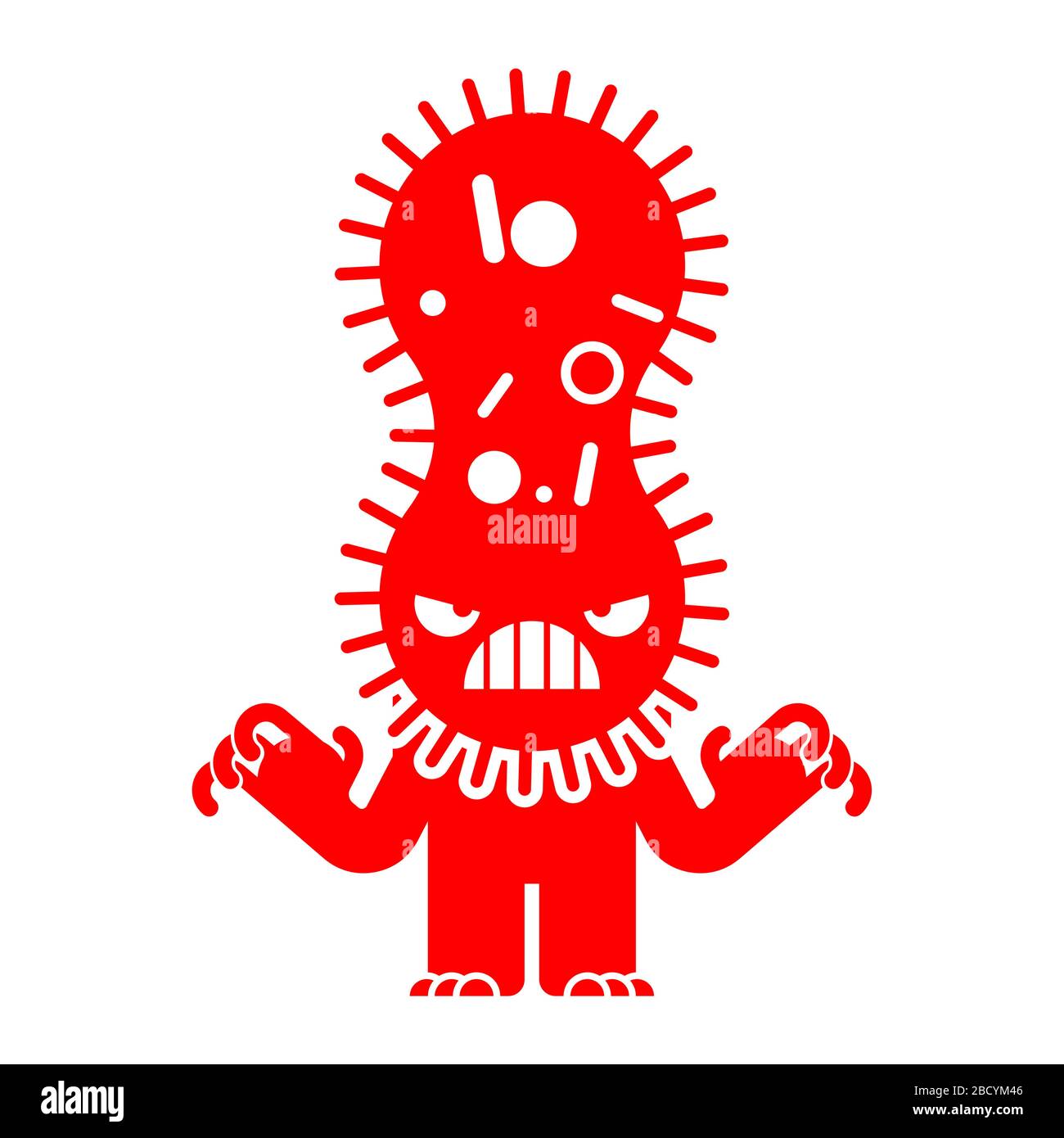 Angry Contagious Bacteria. Evil virus 2019-nCoV sign. Pandemic and ...