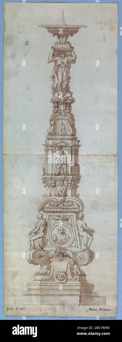Elevation of a Candelabra. Research in ProgressOctagonal base ...