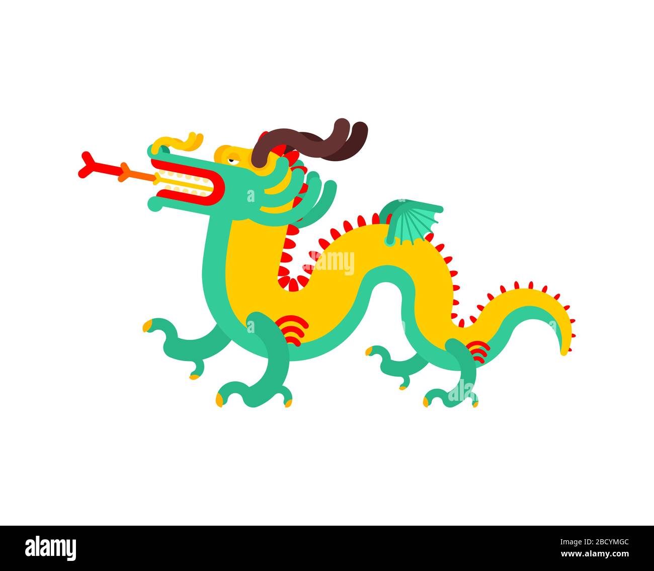 Chinese dragon isolated. China mythical monster. National folk beast ...