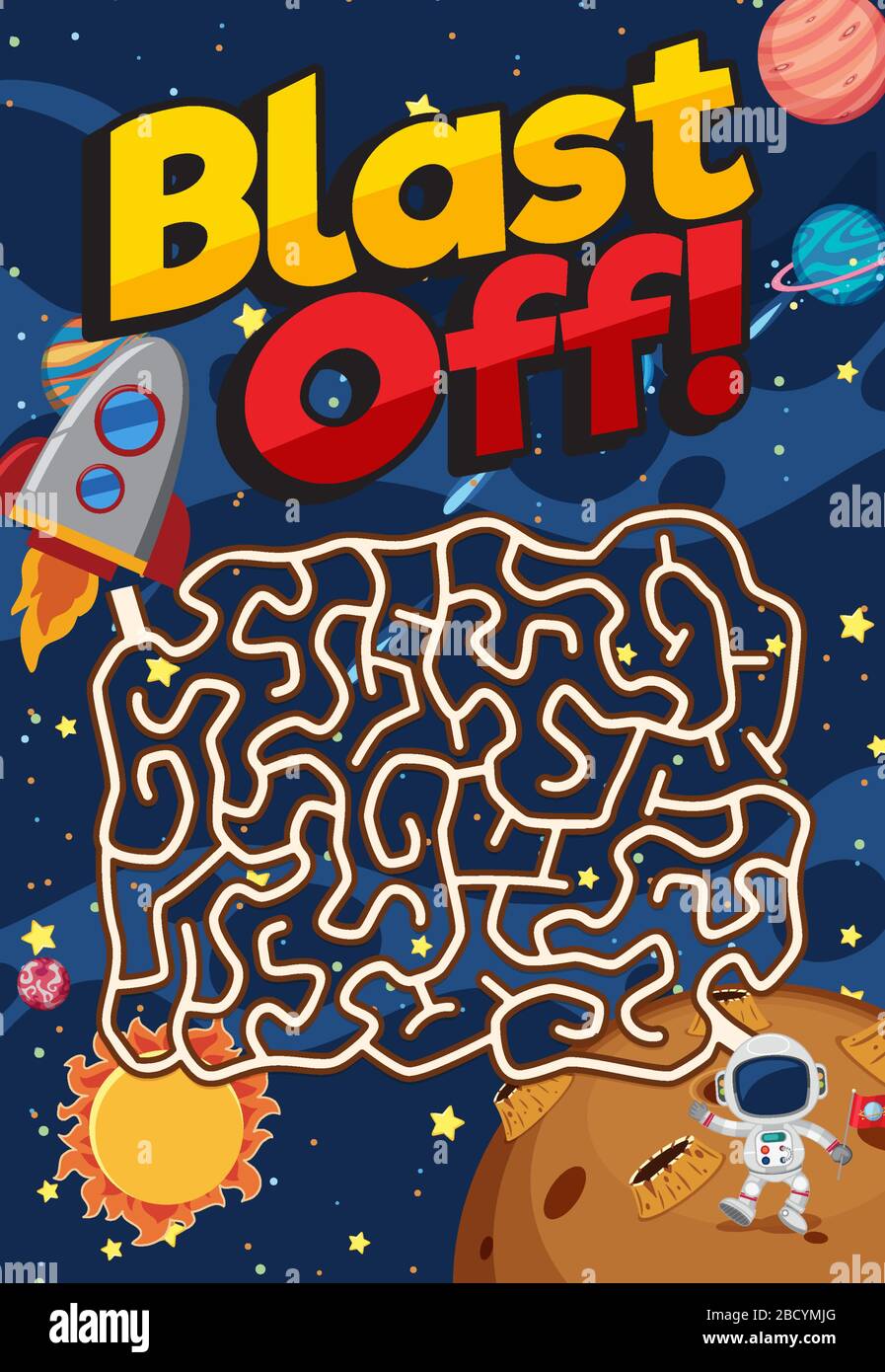 Game template with many stars in the space background illustration ...