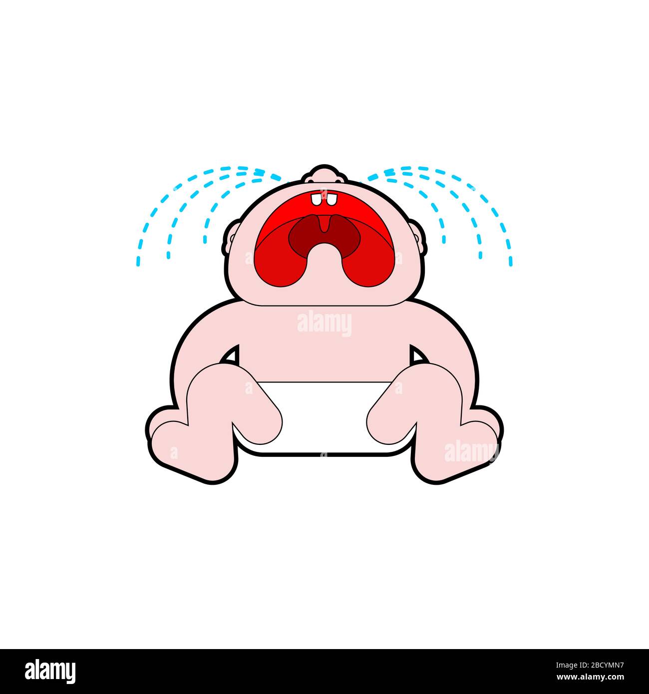 Crying baby isolated. Little child cry. vector illustration Stock ...