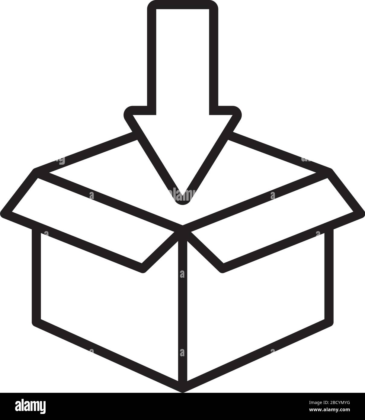 Box with down arrow Black and White Stock Photos & Images - Alamy