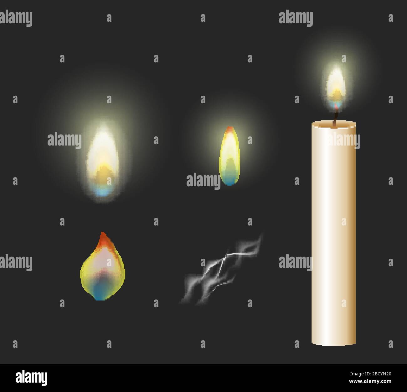 Candle and different shapes of lights illustration Stock Vector Image ...