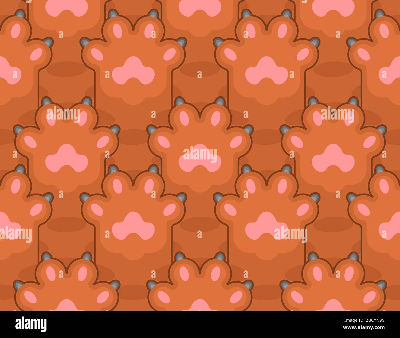 Cat foot pattern seamless. Pet paw background. vector texture Stock ...