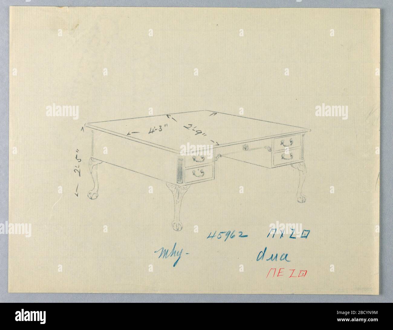 Design for Library Table with LionPaw Feet. Research in Progress Design ...