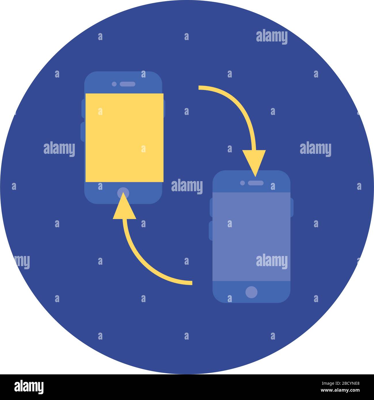 smartphones with arrows block and flat style icon Stock Vector Image ...