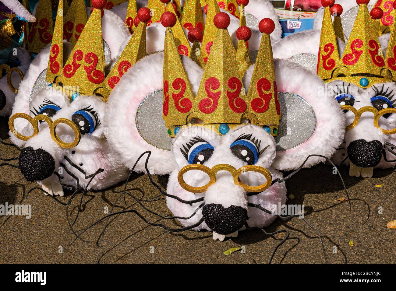 Colorful details of the dancers costumes during the Big Carnival Parade ...