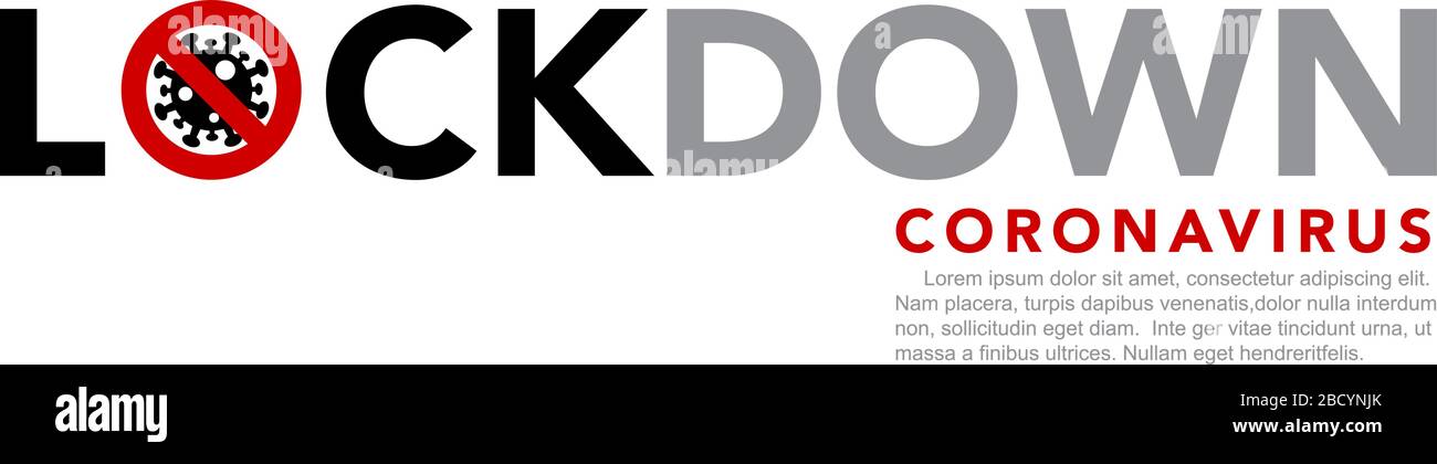 Sign caution coronavirus. Lockdown banner.Vector eps10 Stock Vector ...