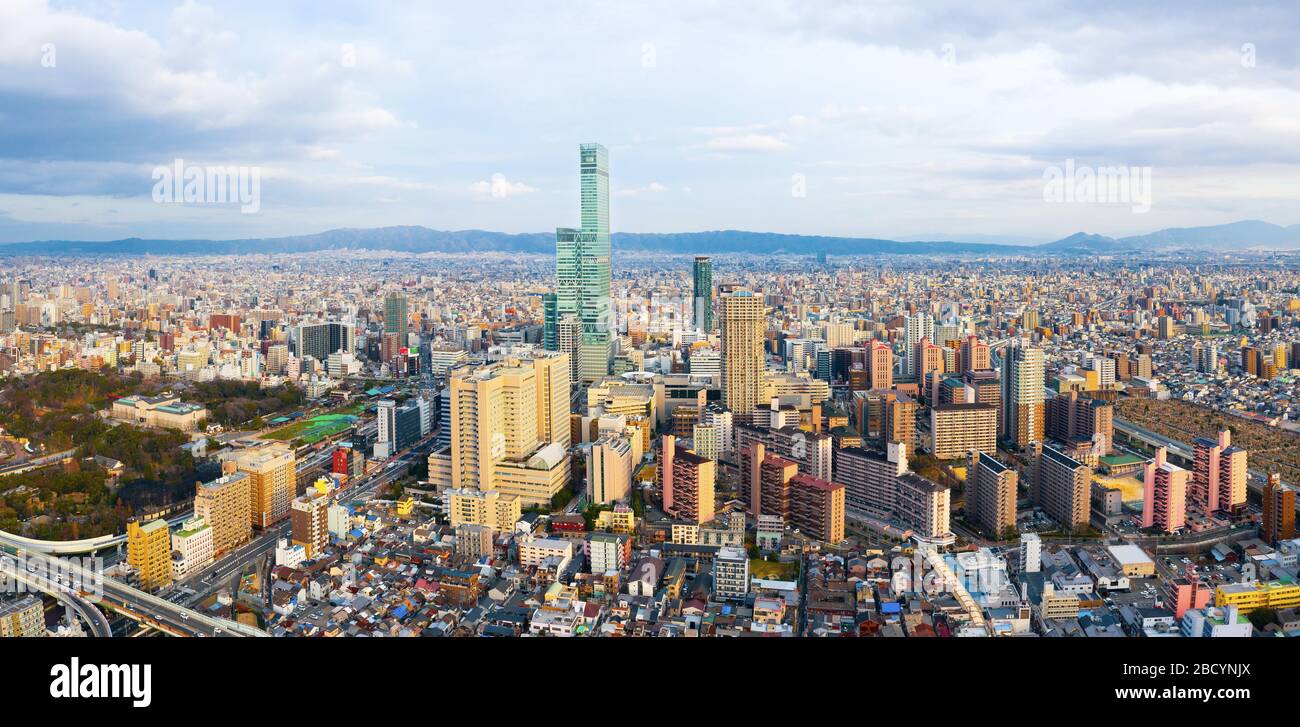 Aerial view of osaka skyline hi-res stock photography and images - Alamy