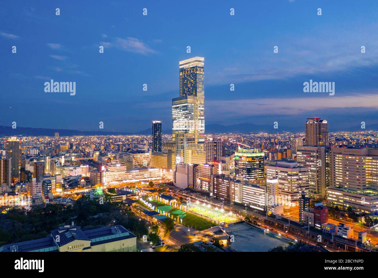aerial view of skyline in Osaka japan Stock Photo - Alamy