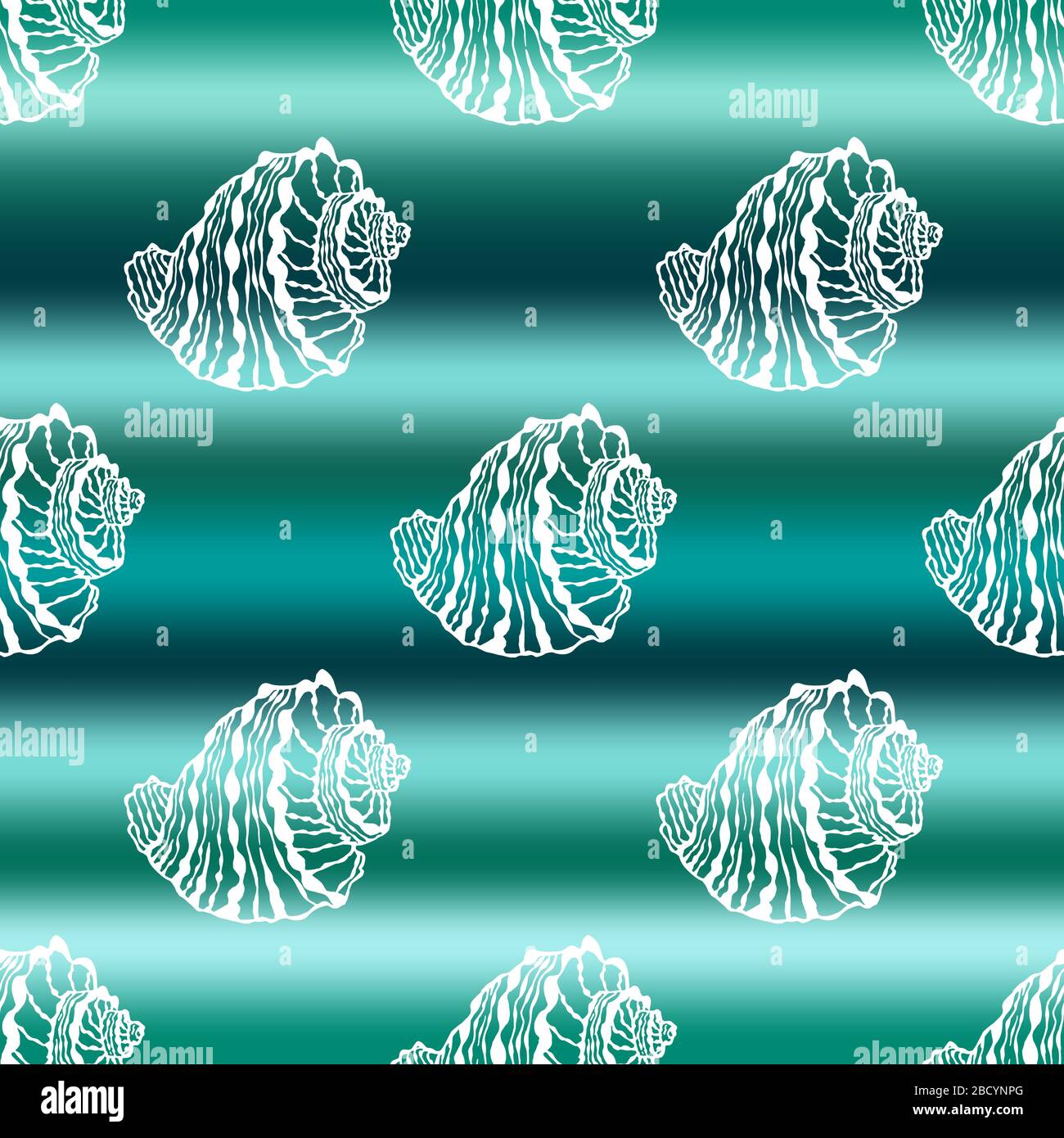 Vector illustration of marine seamless pattern.White hand drawing sea ...