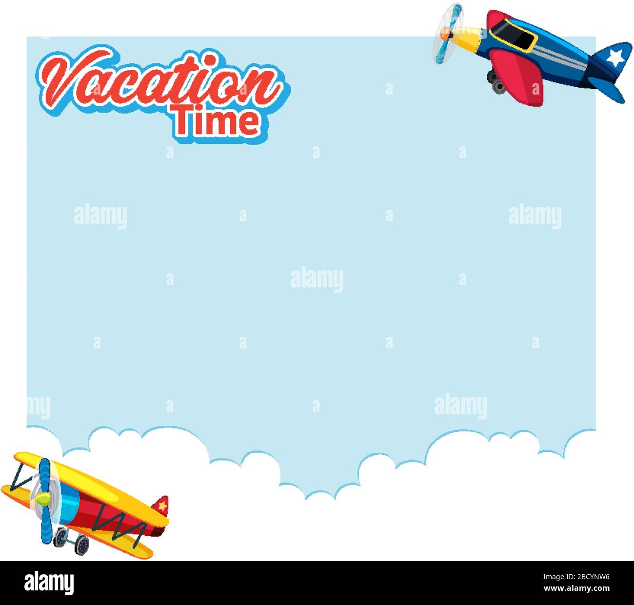 Background template design with airplanes flying in the sky ...
