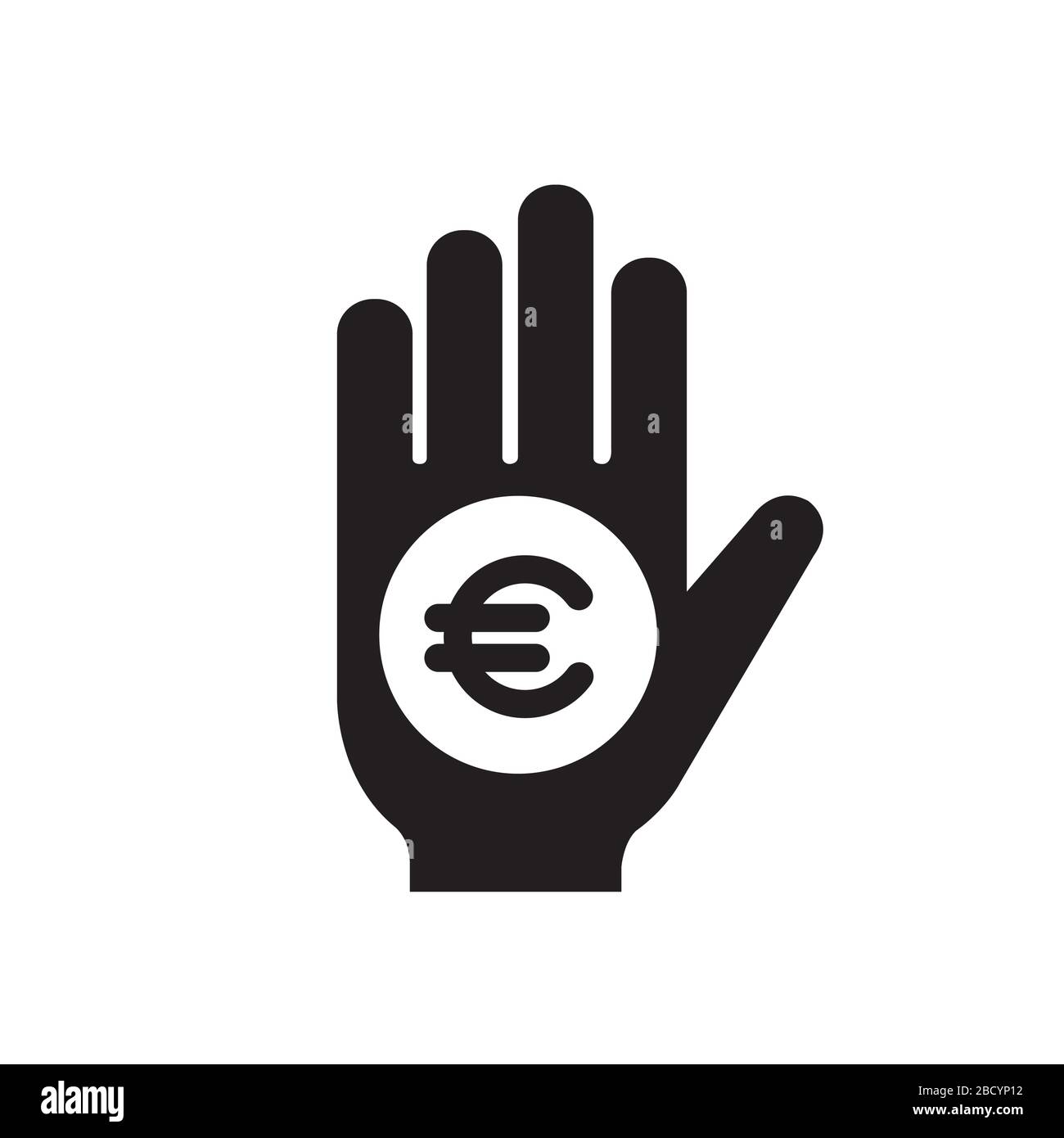 euro on hand icon Stock Vector Image & Art - Alamy