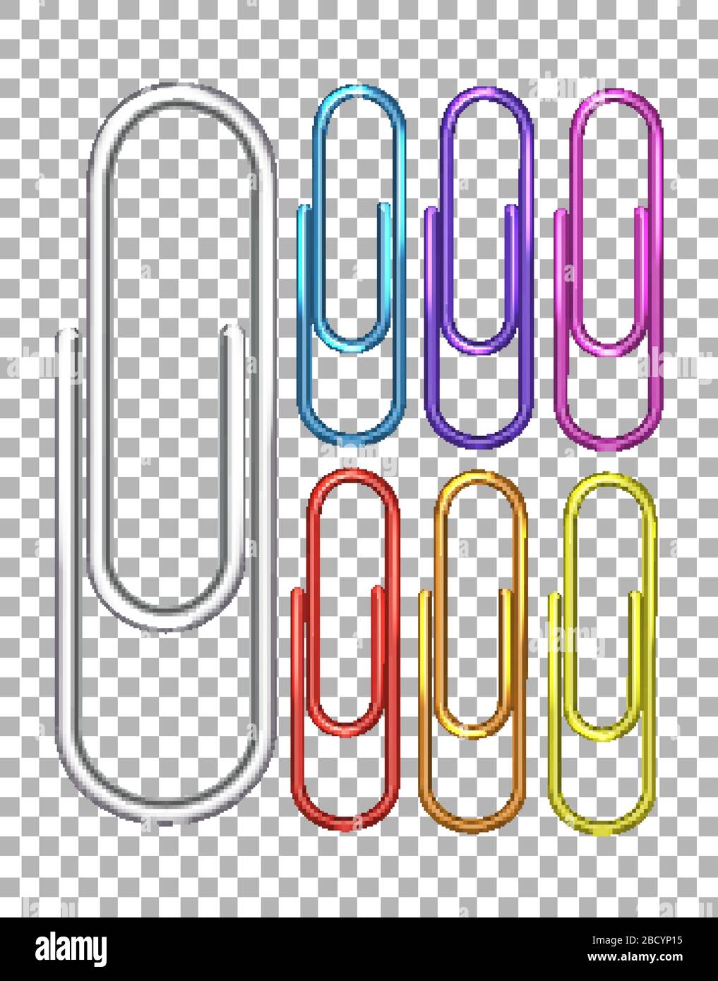 Set of paper clips on transparent background illustration Stock Vector ...