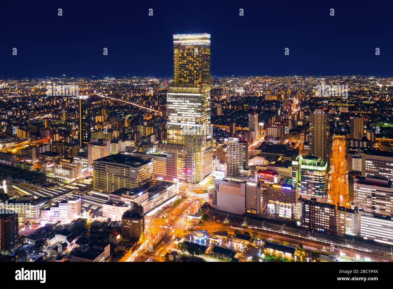 aerial view of skyline in Osaka japan Stock Photo - Alamy