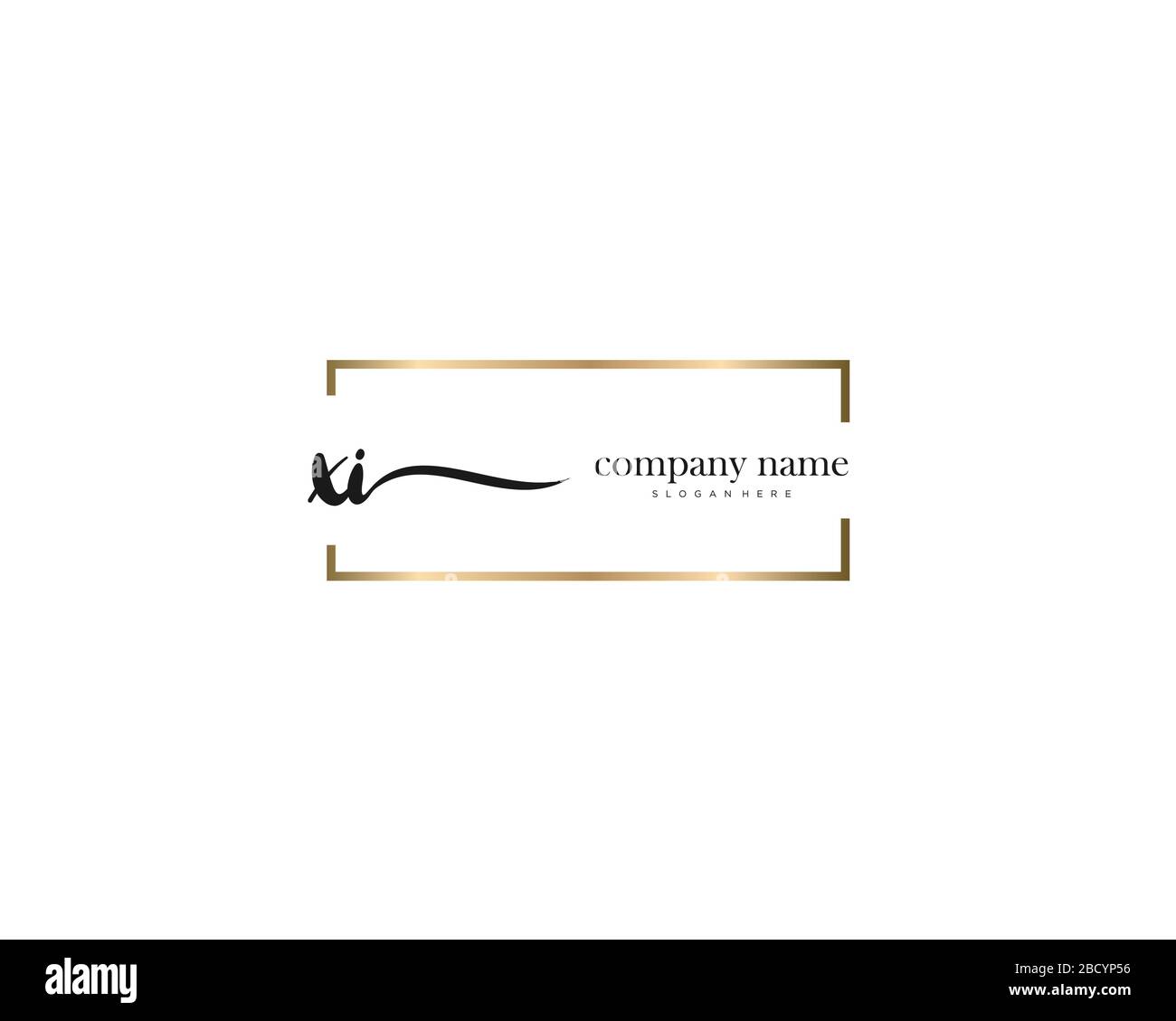 XI Initial Letter handwriting logo hand drawn template vector, logo for ...