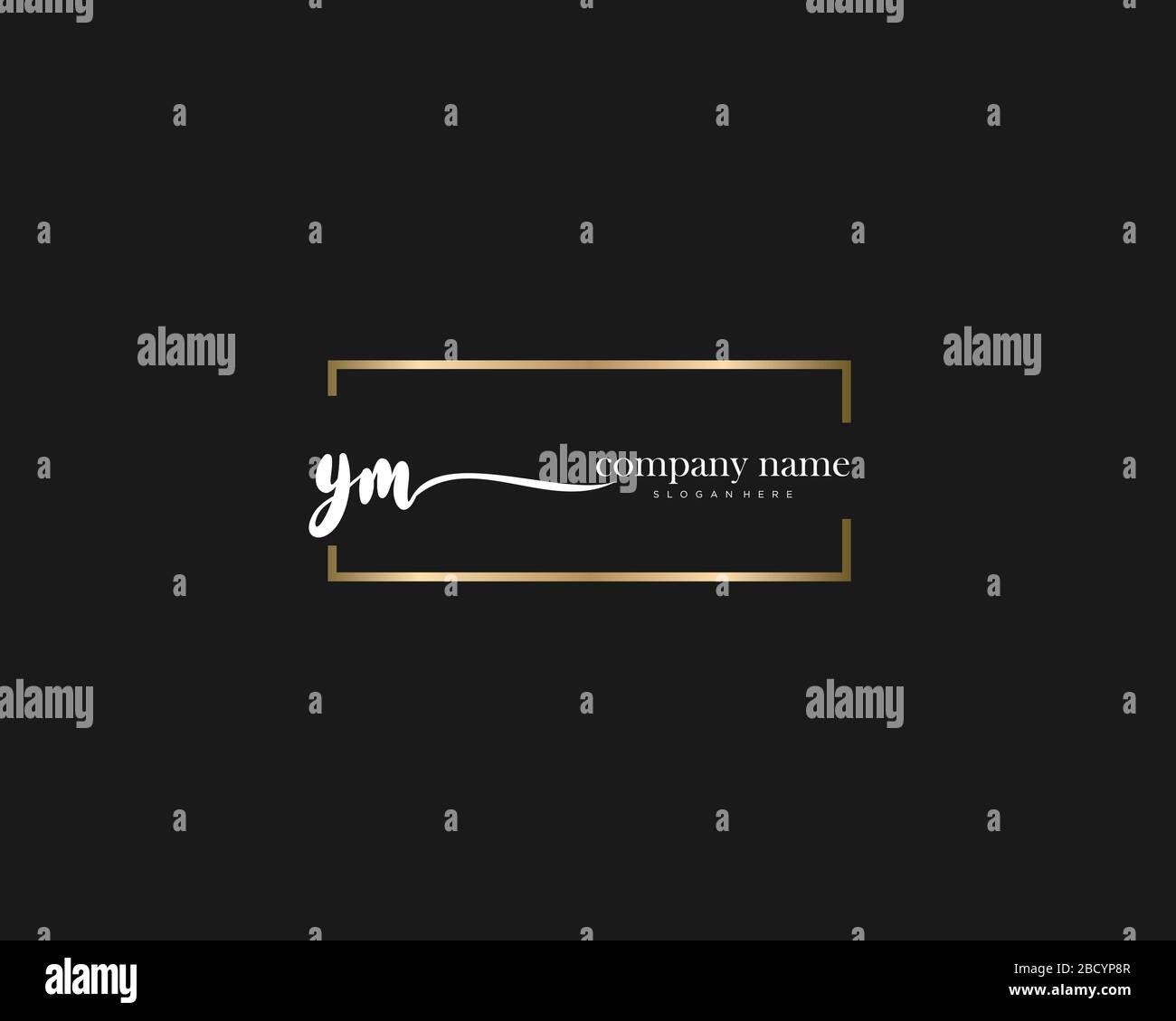 YM Initial Letter handwriting logo hand drawn template vector, logo for ...