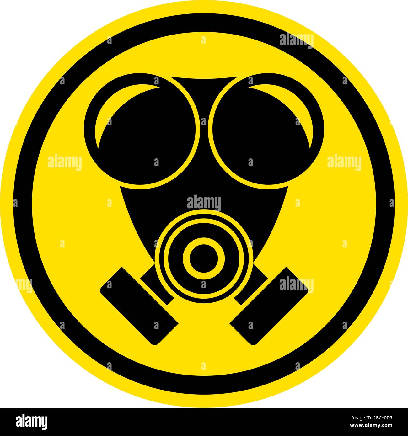 The graph shows a warning sign gas mask. The illustration is perfect ...