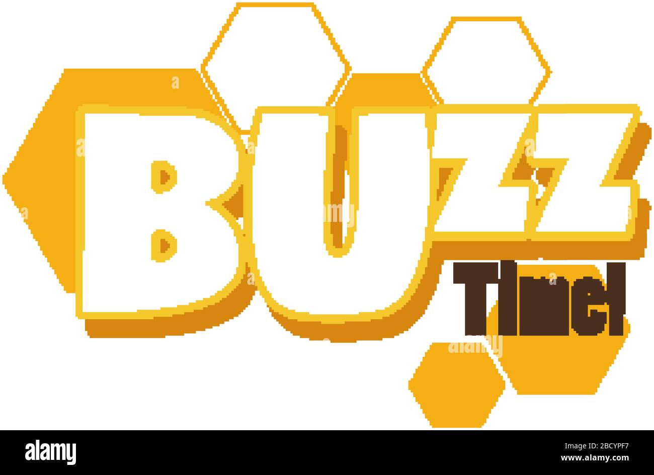 Font design for word buzz time on white background illustration Stock ...