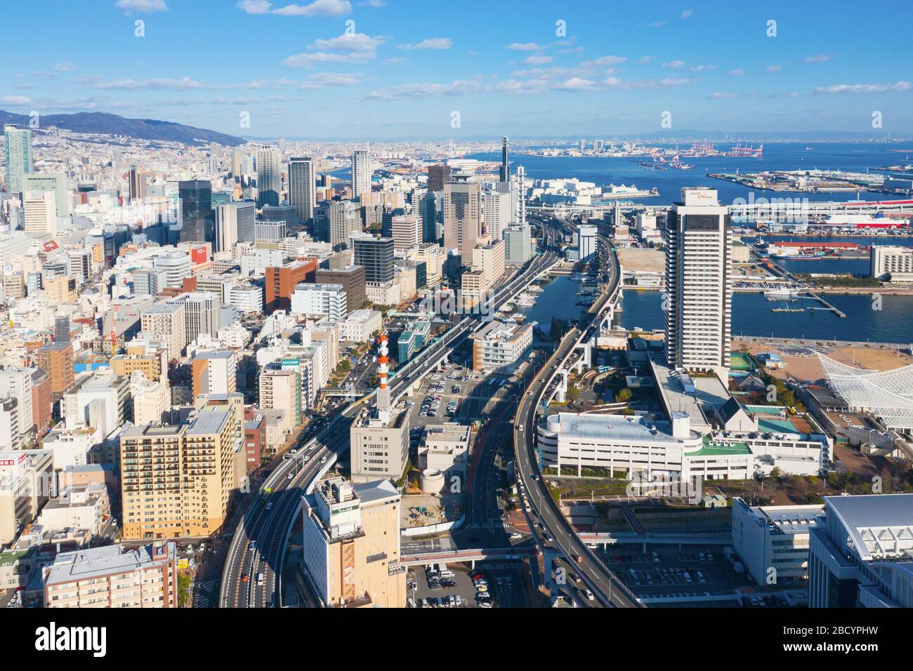 Aerial view of Kobe harbour in japan Stock Photo - Alamy