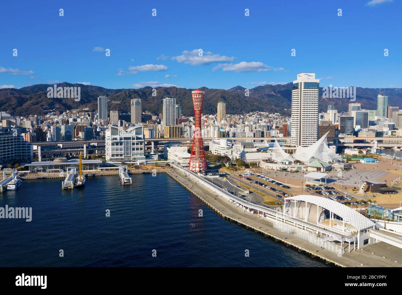 Aerial view of Kobe harbour in japan Stock Photo - Alamy
