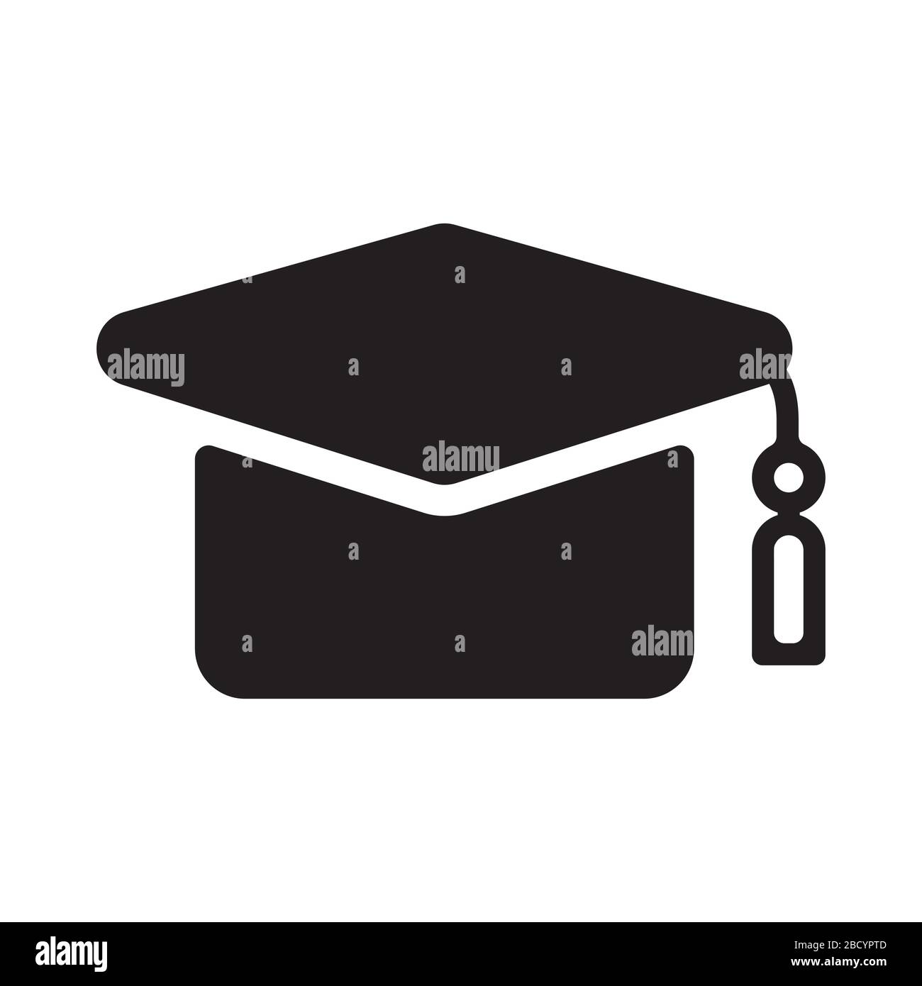 Mortarboard vector icon flat Black and White Stock Photos & Images - Alamy