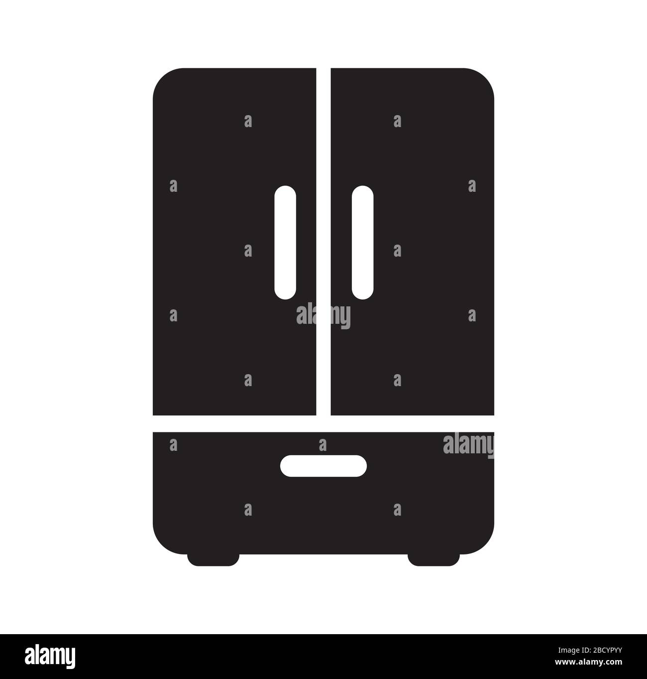 Refrigerator simple flat black Stock Vector Images - Alamy