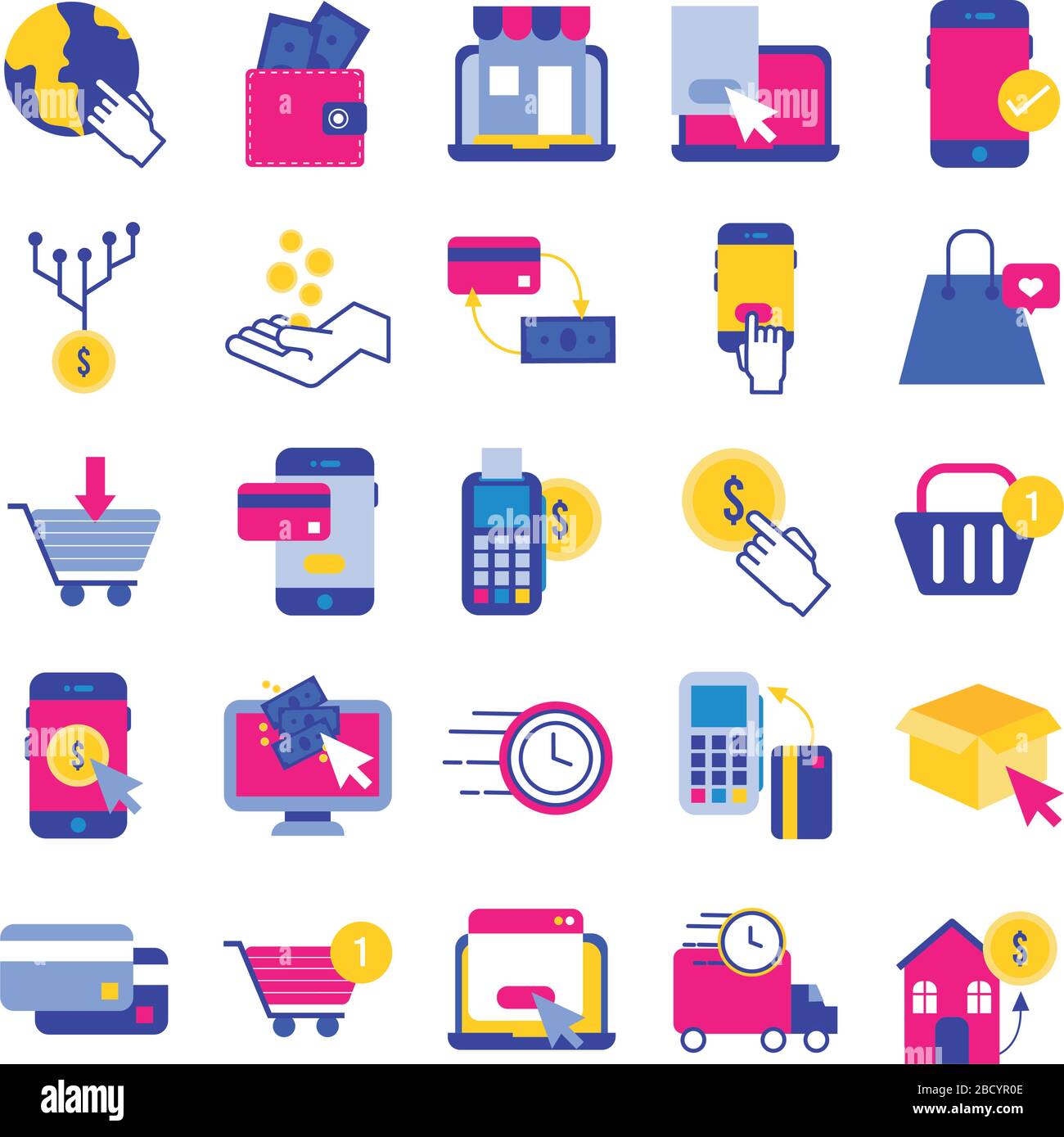 bundle of payment on flat set icons Stock Vector Image & Art - Alamy