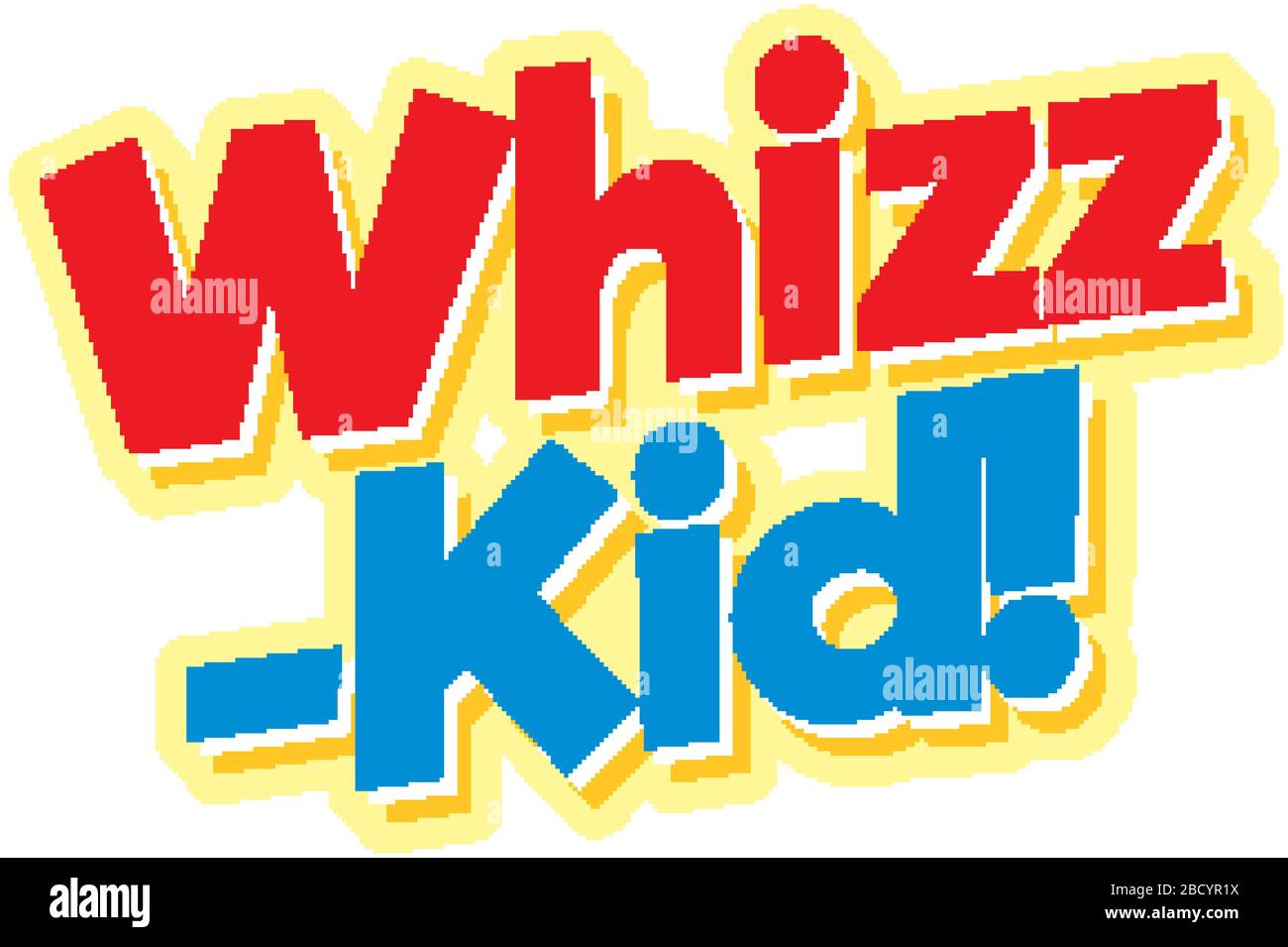 Font design template for word whizz kid on white background ...