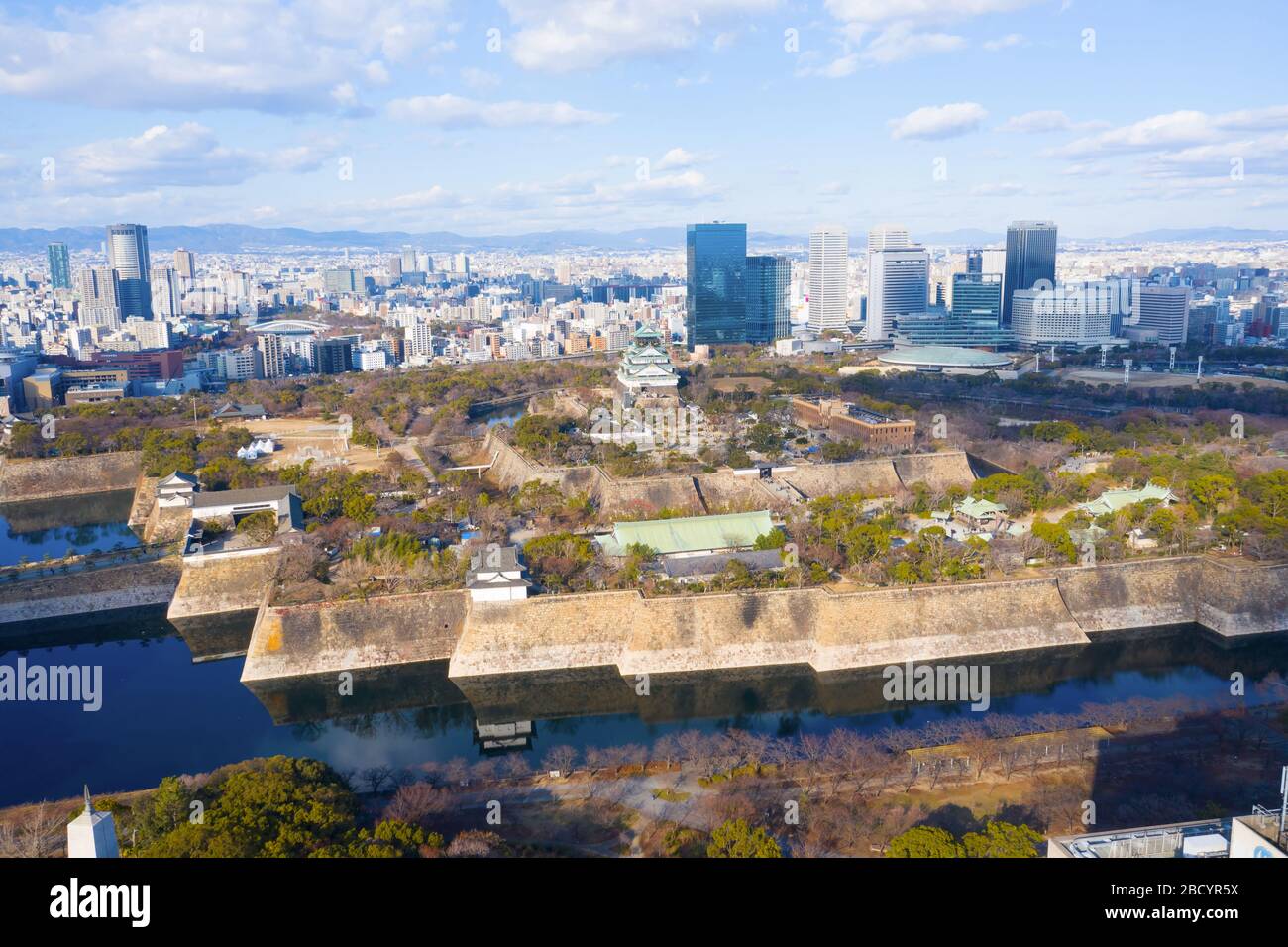Aerial view osaka castle in hi-res stock photography and images - Alamy