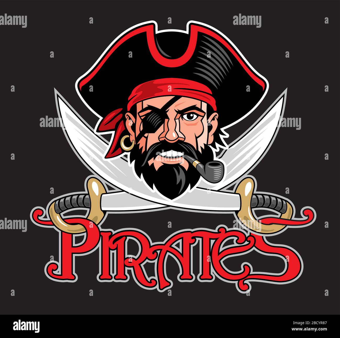 Pirate Mascot Logo Pirate Mascot Vector Logo Stock Vector.
