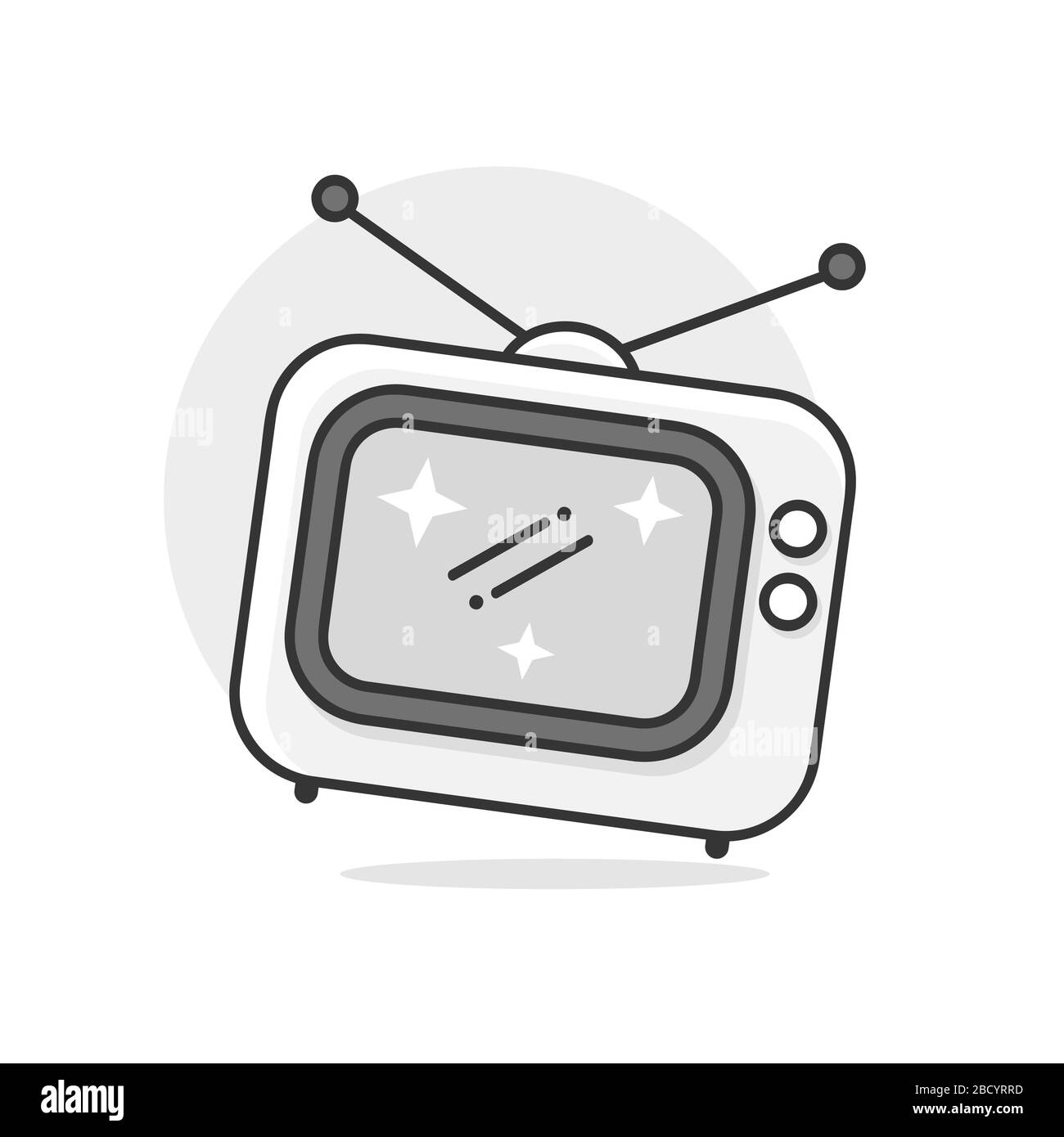 Retro TV sign icon. Television set symbol. Circle and square buttons ...