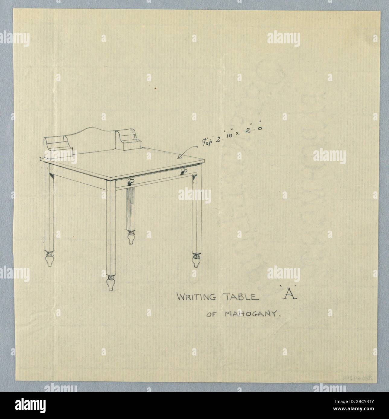 Design for Simple Writing Table A with Straight Square Legs. Research ...