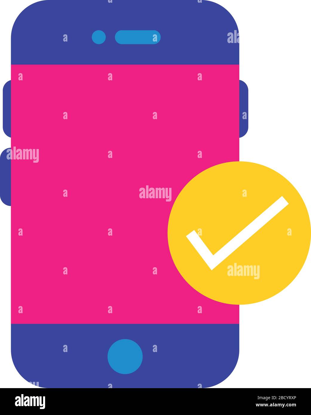 smartphone with check symbol flat style icon Stock Vector Image & Art ...