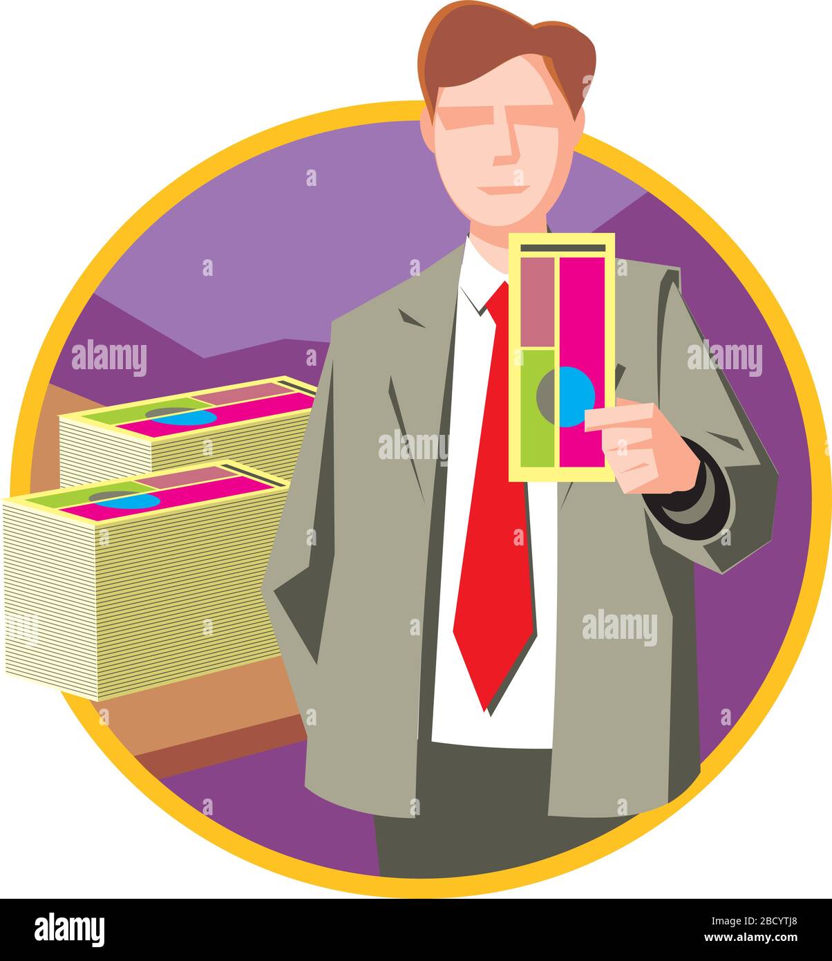 Manager at work businessman icon - stylized vector illustration Stock ...