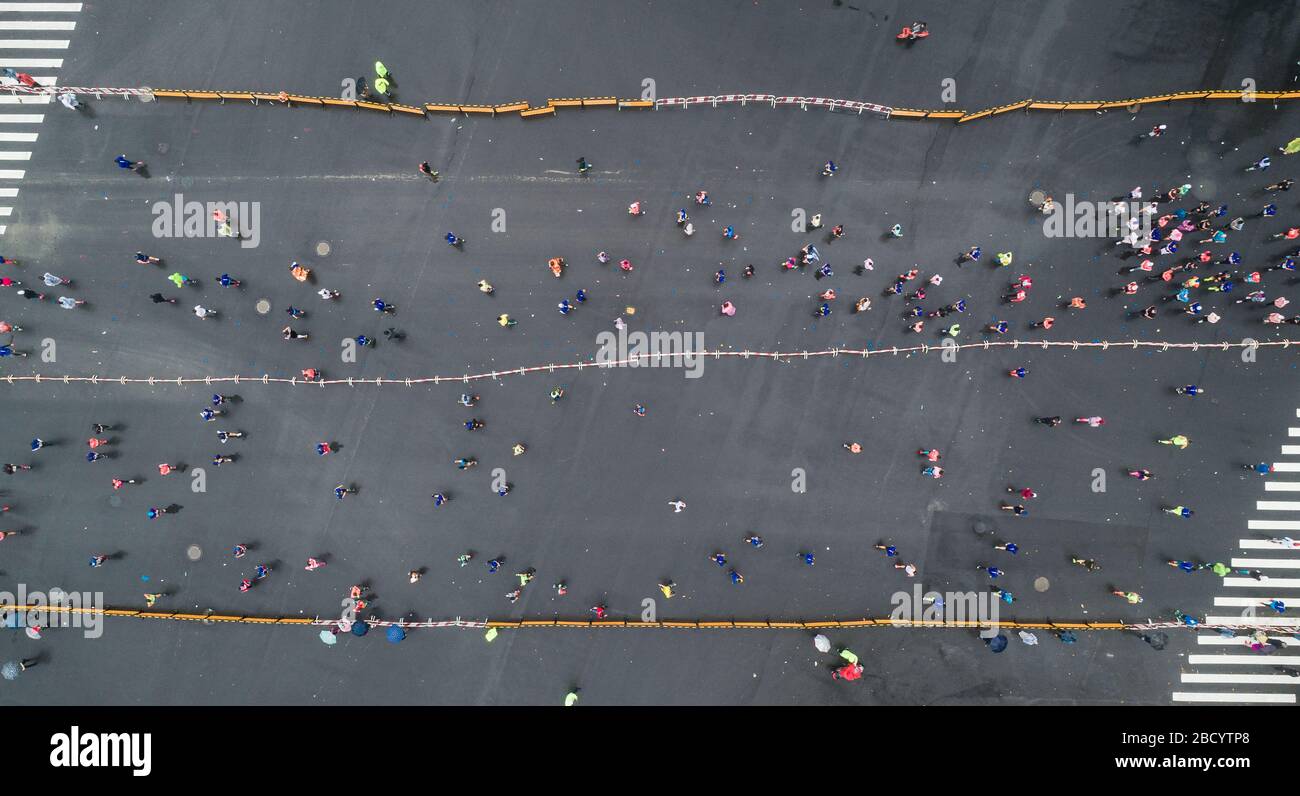 aerial view of city marathon Stock Photo - Alamy
