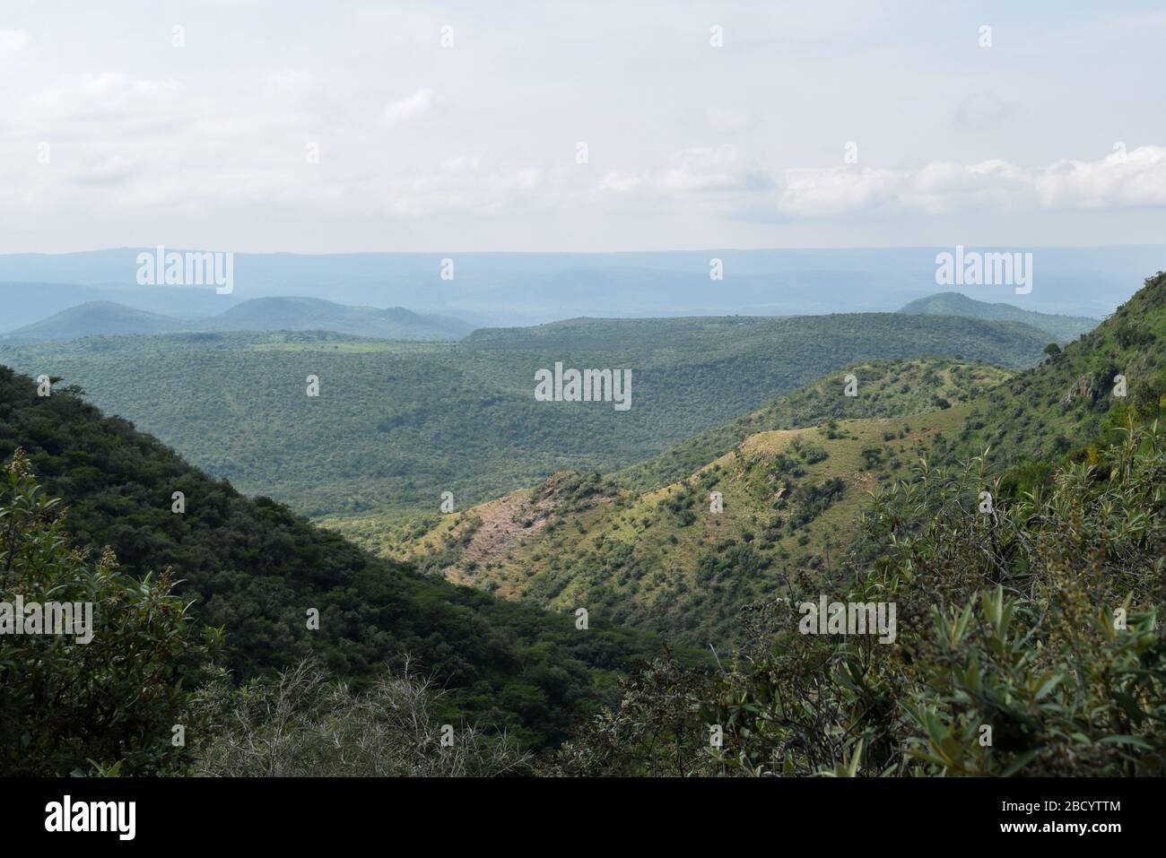 Panoramic mountain landscapes in rural Kenya, Oloroka Mountain Range ...