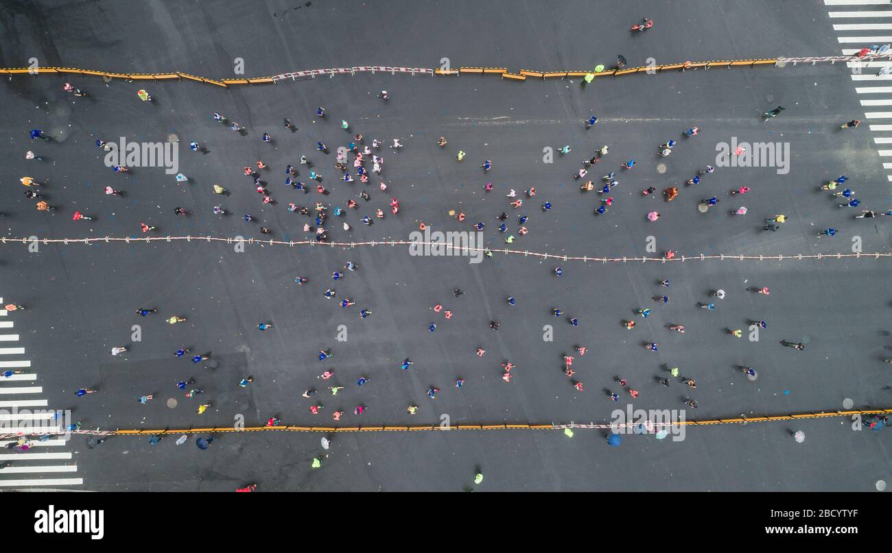 aerial view of city marathon Stock Photo - Alamy
