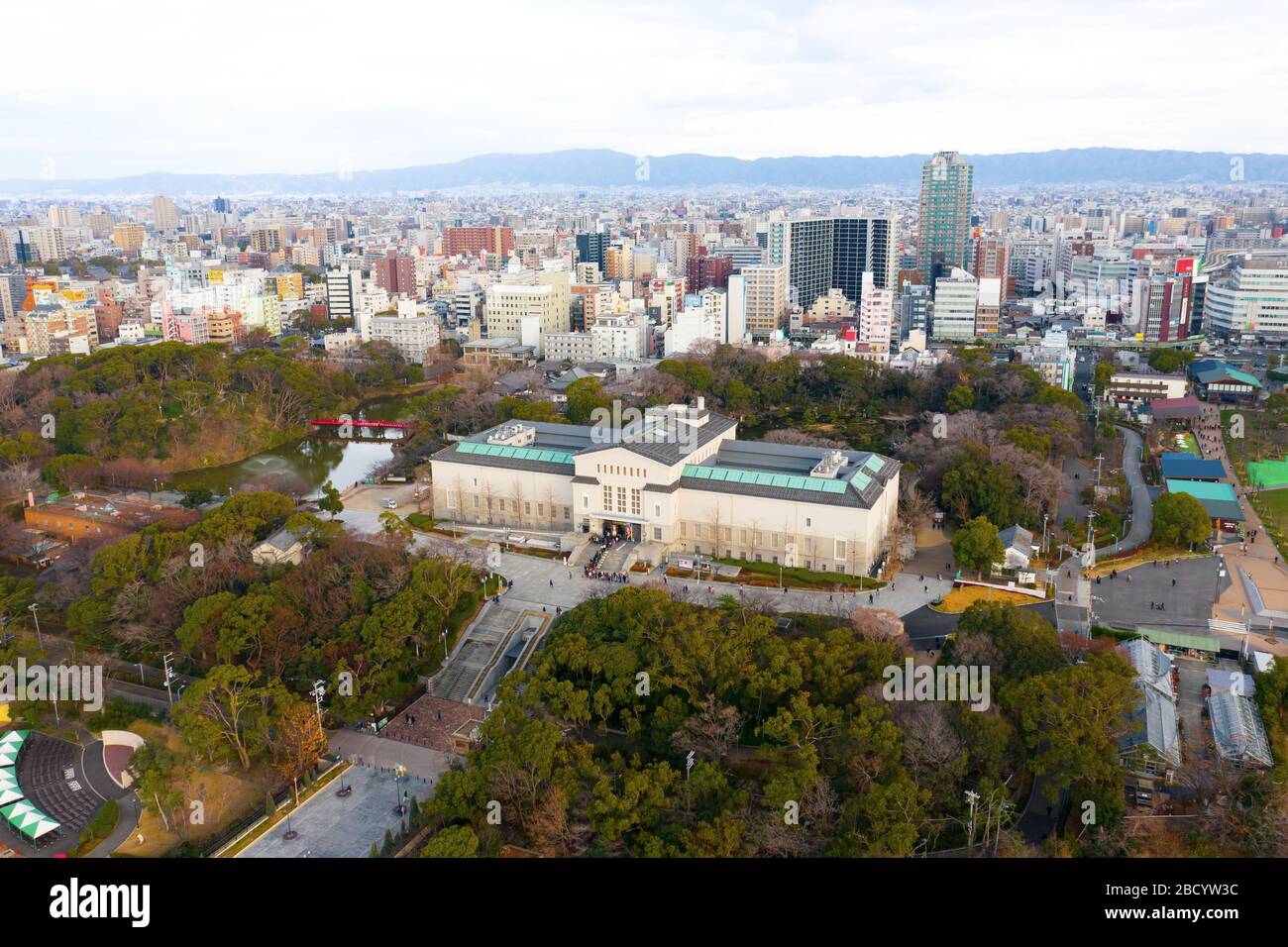 aerial view of city skyline in osaka japan Stock Photo - Alamy