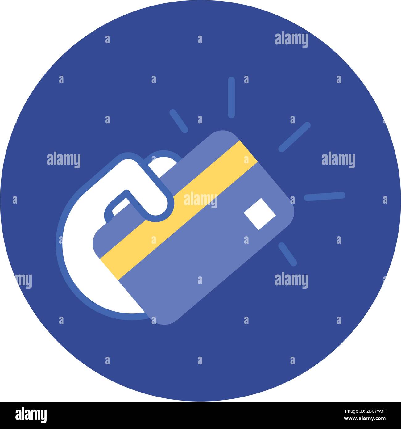 hand with credit card block and flat style icon Stock Vector Image ...