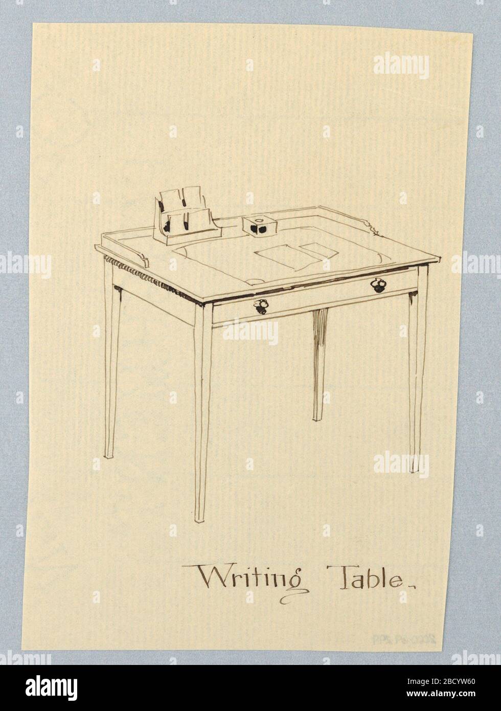 Design for Simple Rectangular Writing Table with WrapAround Backsplash ...