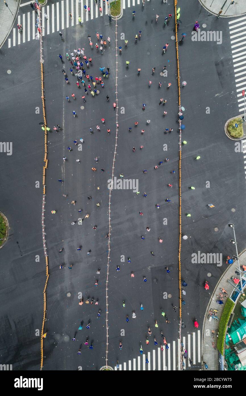aerial view of city marathon Stock Photo - Alamy