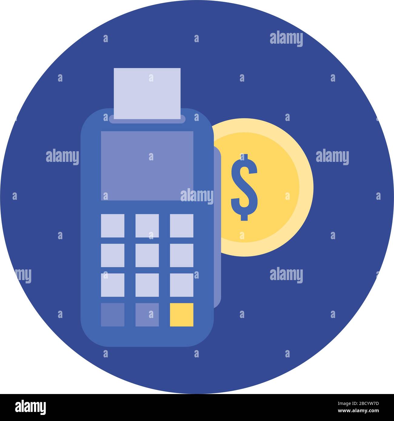 coin money dollar with voucher block and flat style icon Stock Vector ...