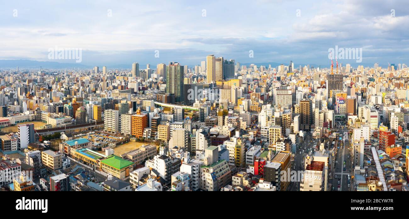 aerial view of city skyline in osaka japan Stock Photo - Alamy