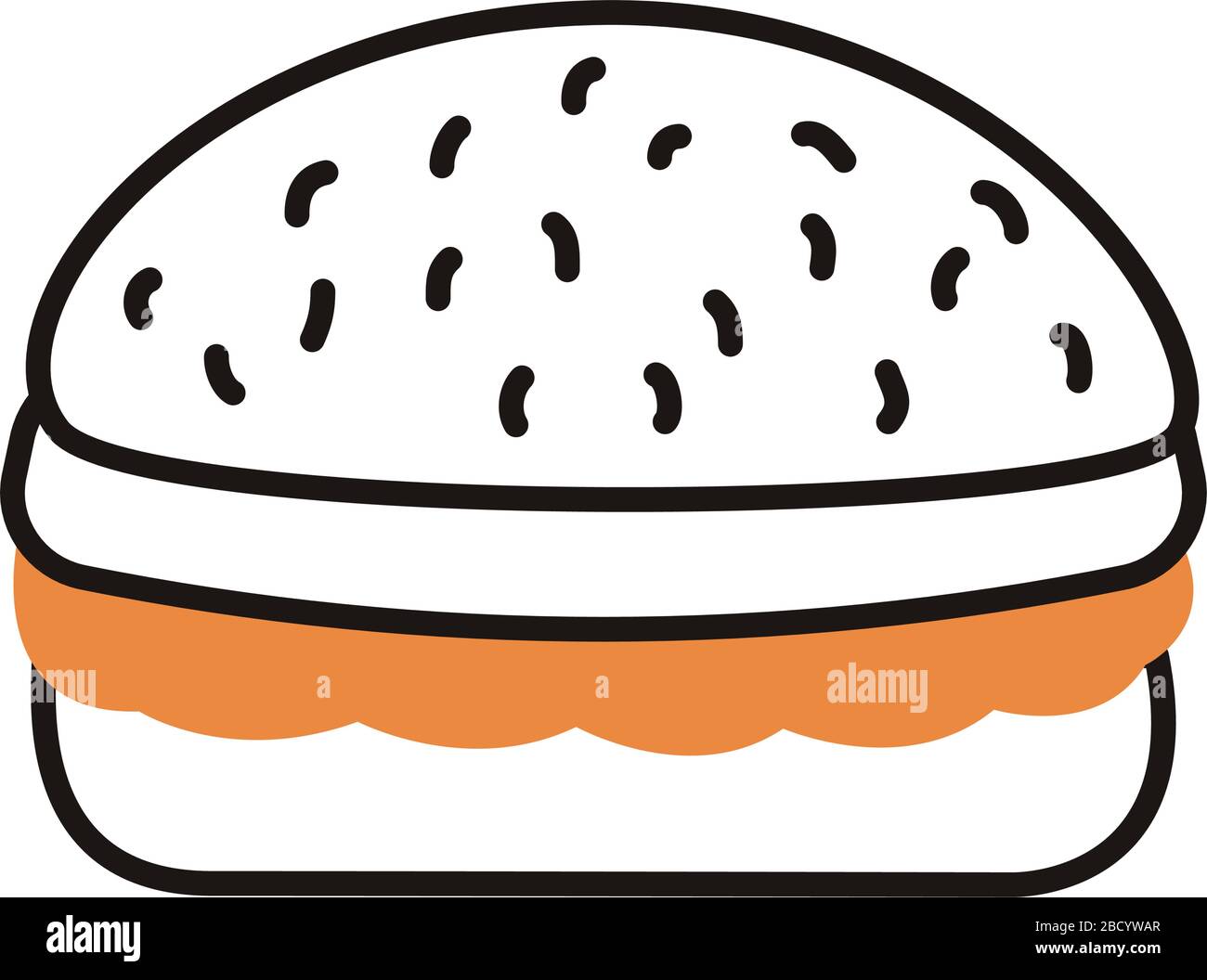 delicious burger fast food line style Stock Vector Image & Art - Alamy