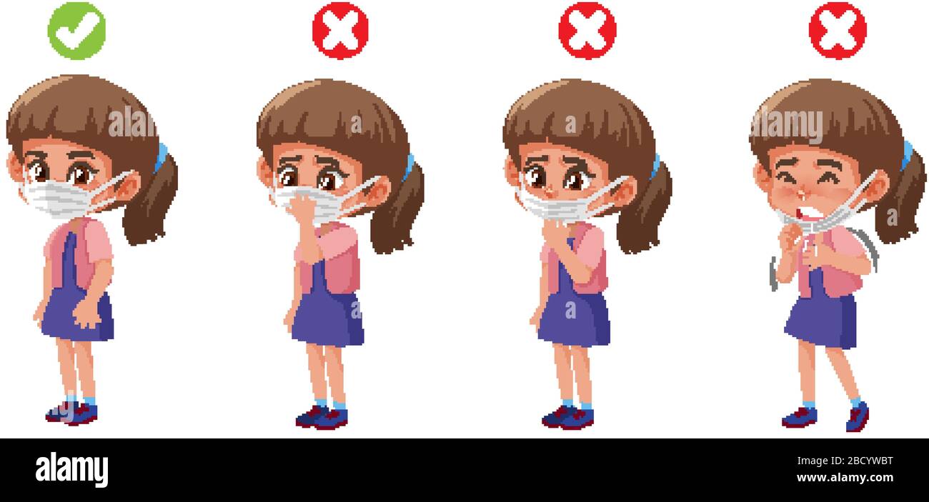 Do and don't wearing mask illustration Stock Vector Image & Art - Alamy