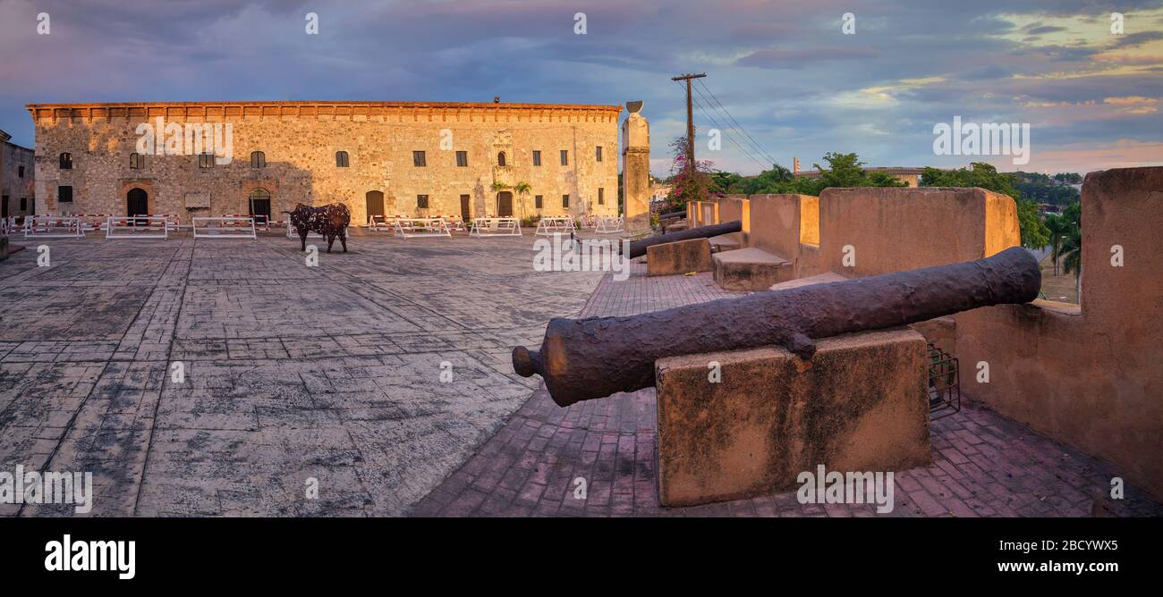 Colonial building of the museum of the Casas Reales, Santo Domingo ...
