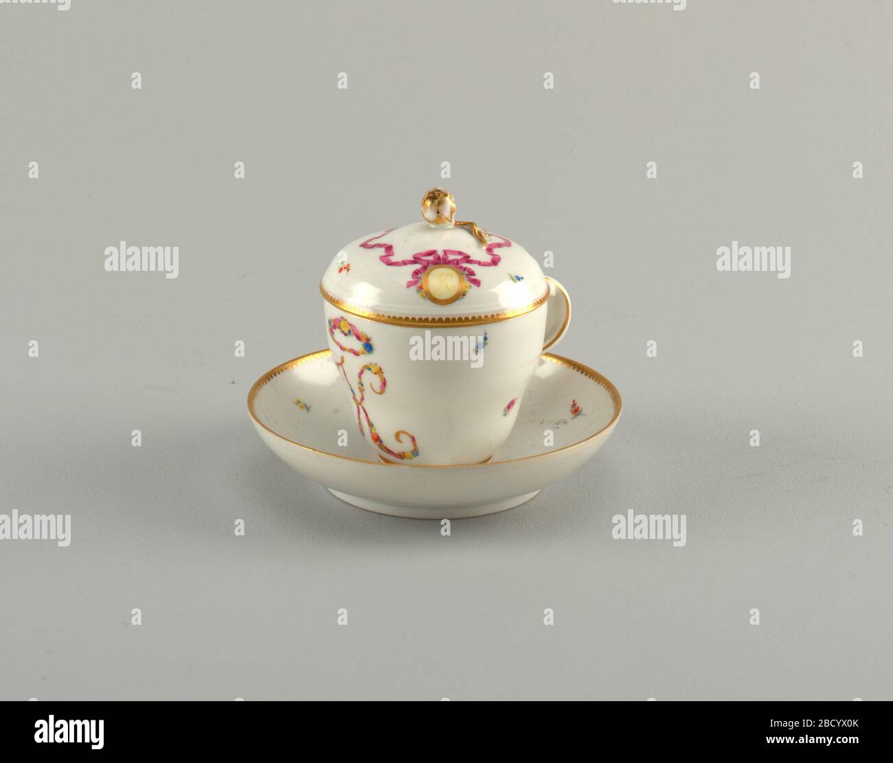 Covered Cup and Saucer. Research in ProgressInverted pear-shaped cup on ...