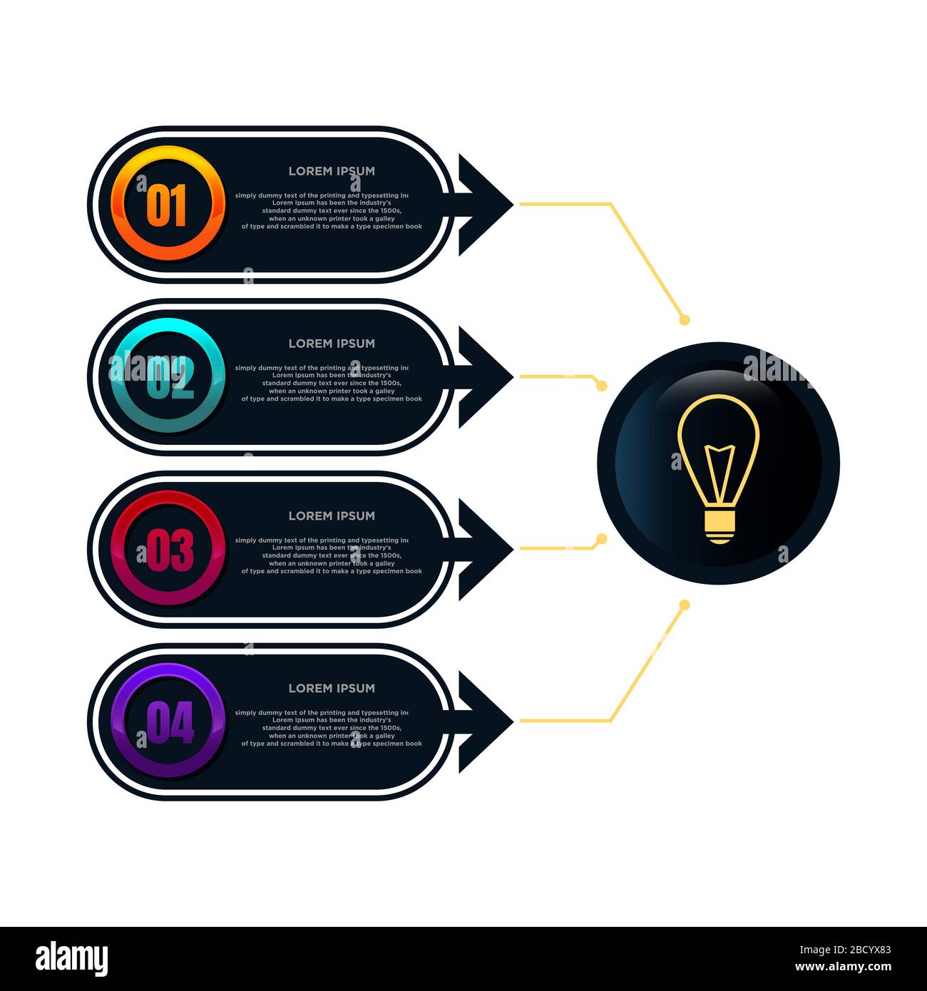 Business infographics. Timeline with 4 steps, labels. Vector ...